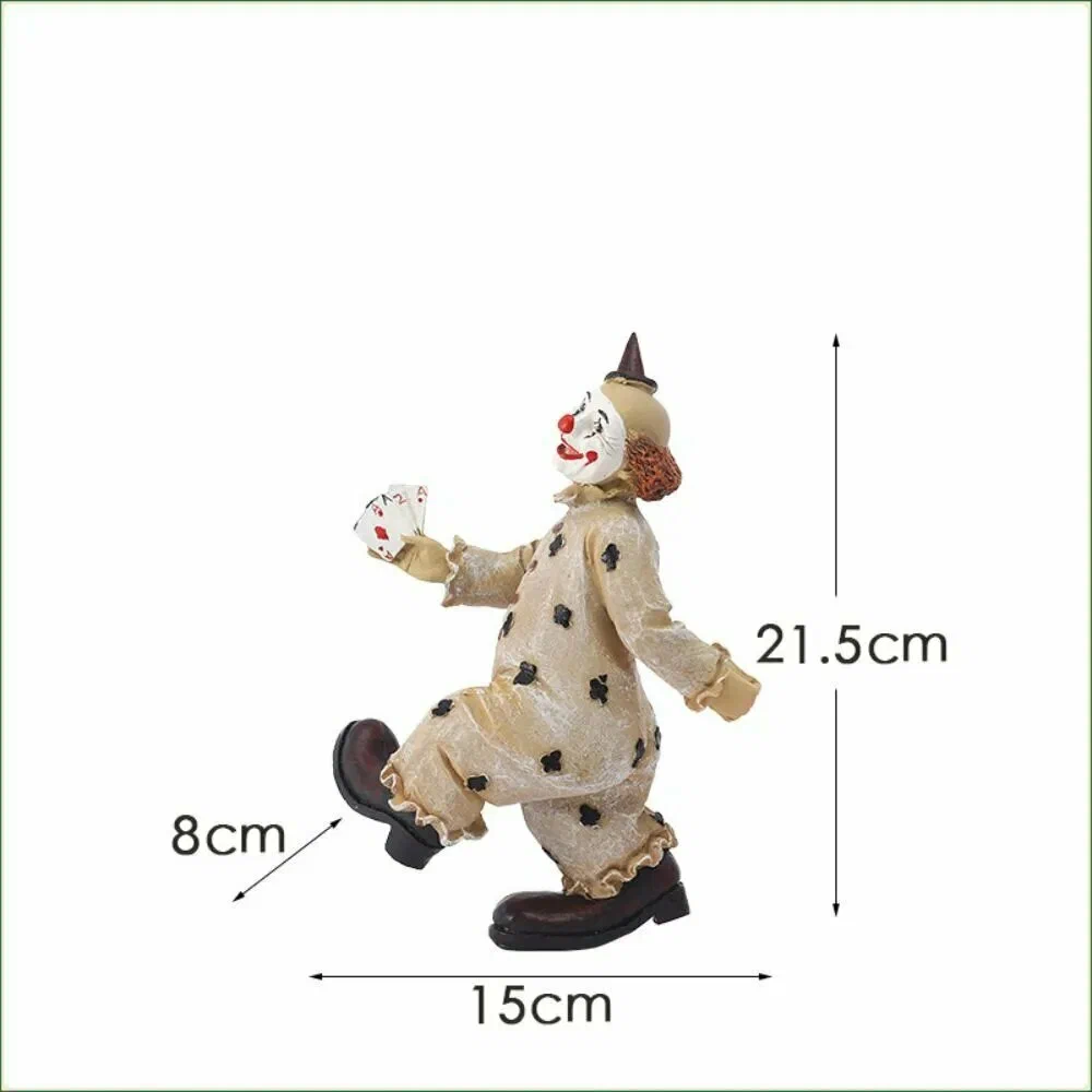 Статуэтки клоуны, Украшения для рабочего стола, Ретро-цирк,16*8*22.5 cm