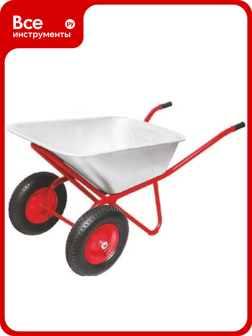 Строительная, двухколесная тачка Variant усиленная, 110 л, 2 колеса 3.25/3.00-8, грузоподъемность 180кг. 12110м