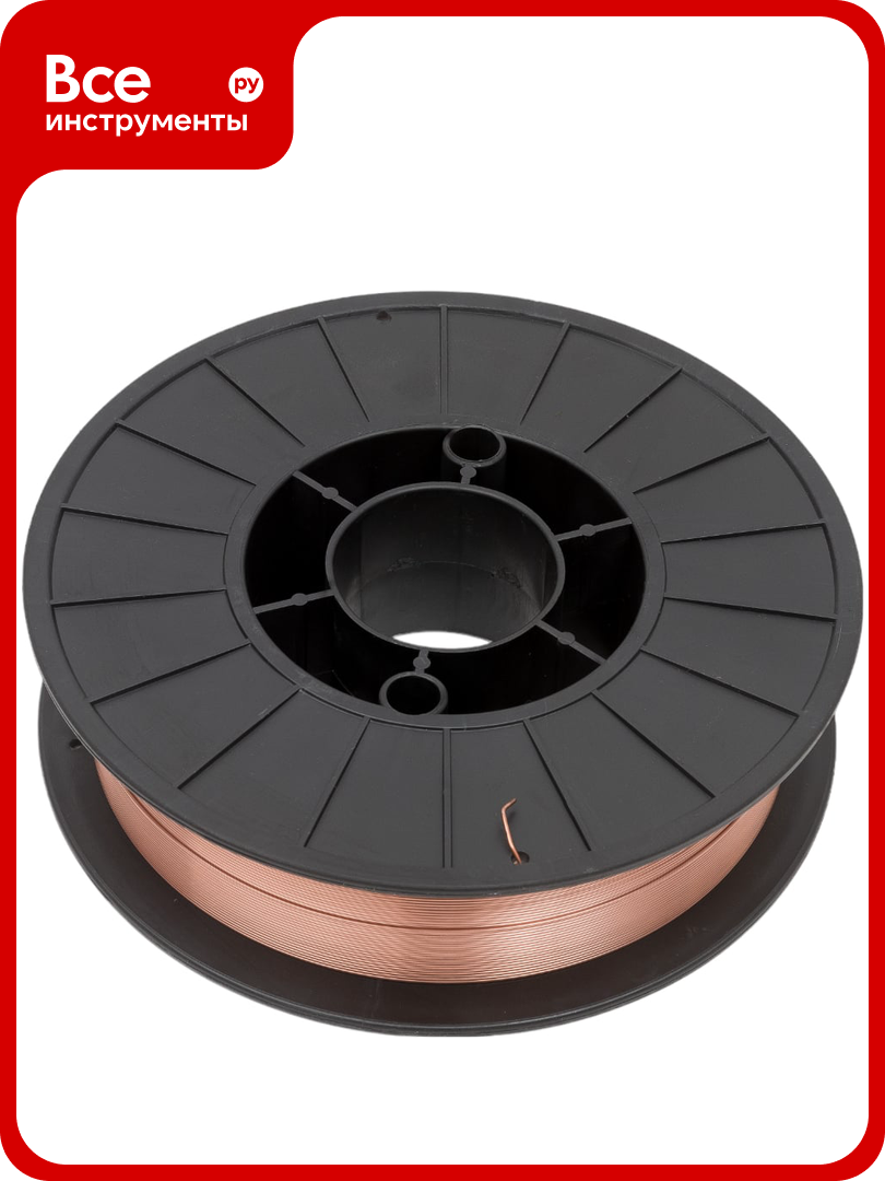 Омедненная проволока ER-70S-6 (СВ-08Г2С-О; 1 мм; 5 кг) Gigant GCH-081005, Низкое разбрызгивание металла