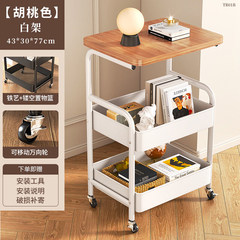 Стеллаж для хранения, многослойный, съемный, деревянный, 3 слоя, белый