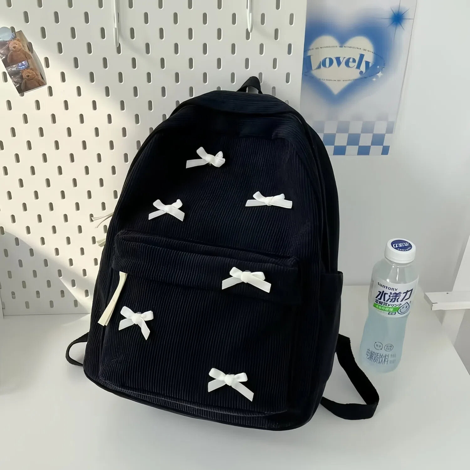 Женский рюкзак с бантом, японский стиль, лёгкий, для школы и повседневного использования, PU-материал