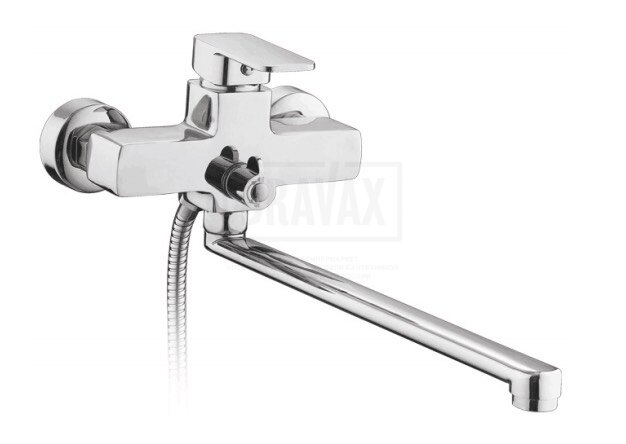 Смеситель для ванны с поворотным длинным изливом