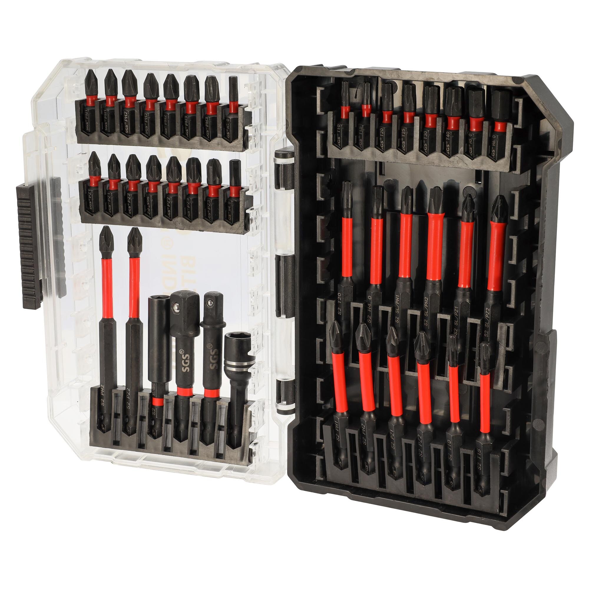Набор бит SGS PH/PZ/TORX/HEX/PLUS-MINUS S2 42шт IMPACT 63-42C