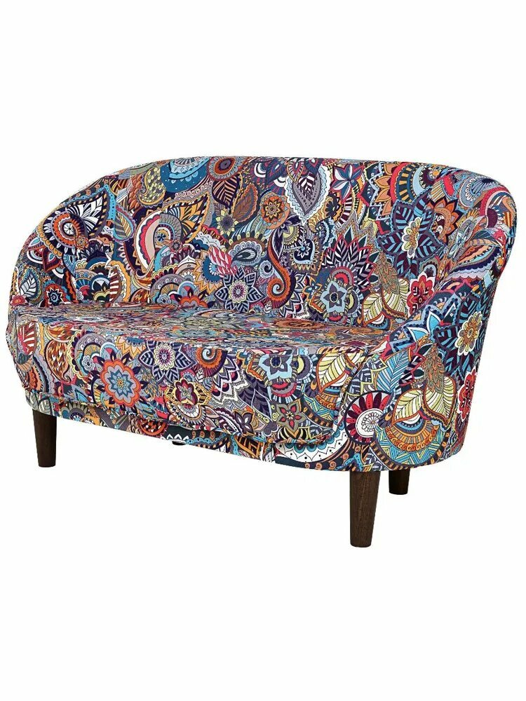 Диван прямой алекс 140х72х85 см, нераскладной, на ножках, разноцветный велюр