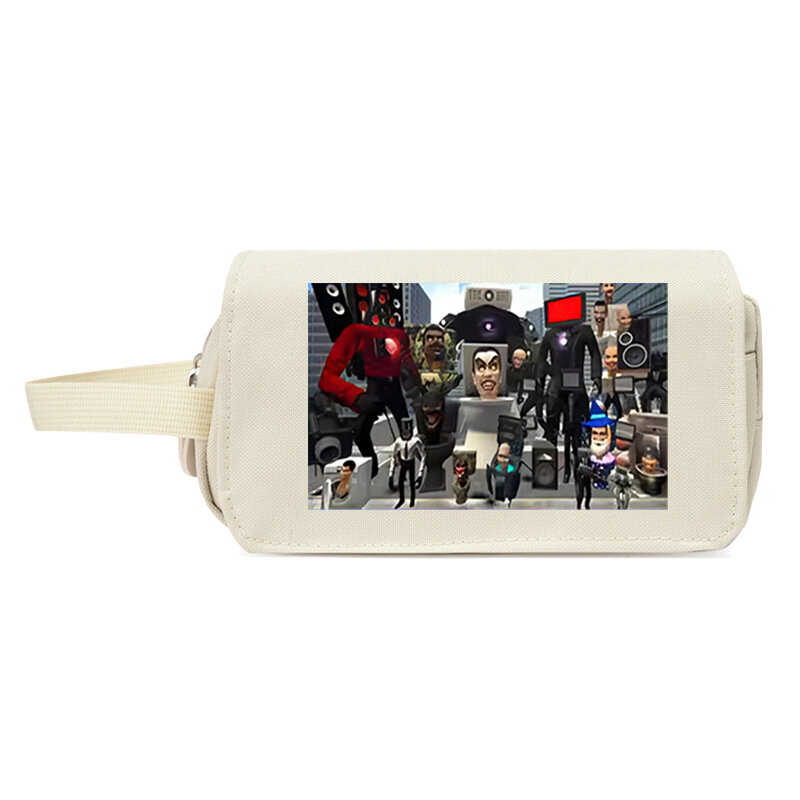 Пенал "Skibidi", белый, большая вместимость