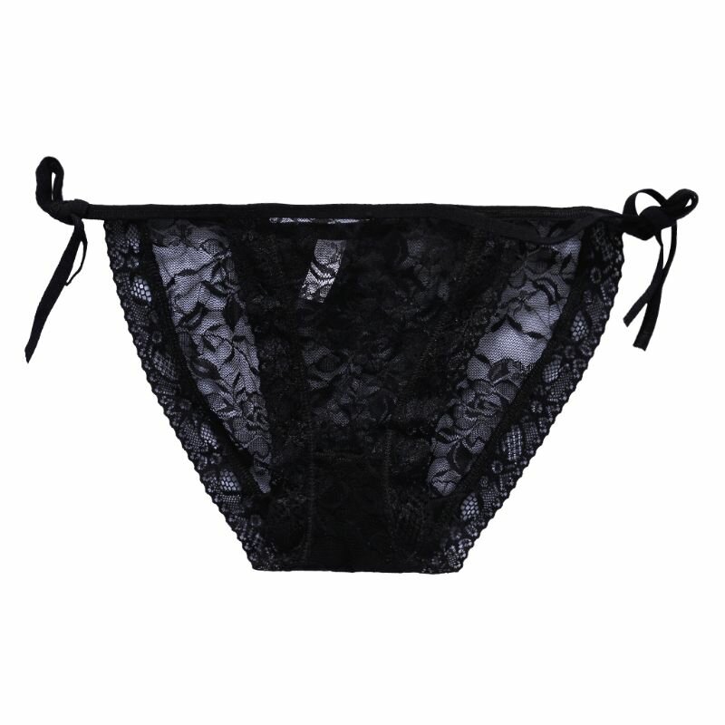 Женские кружевные трусики-стринги с бантом