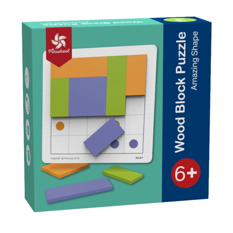 Деревянный блок PINWHEEL Логическое мышление zzle Просветительское раннее образование Ключевая обучающая комбинация модуля для 6-летних детей Версия