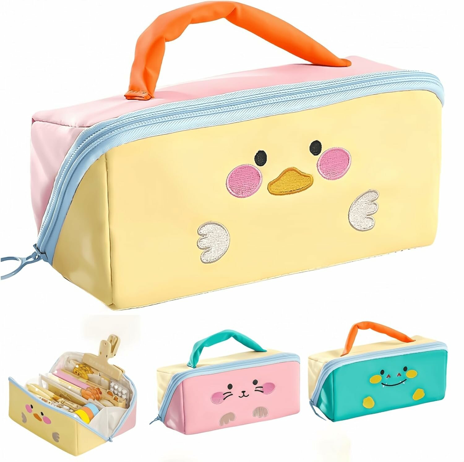 Симпатичный карандаш для карандаша с ручкой мультфильм животных с большим пирошом -держателем для пирожки для офисного рабочего пространства принадлежности для столов.