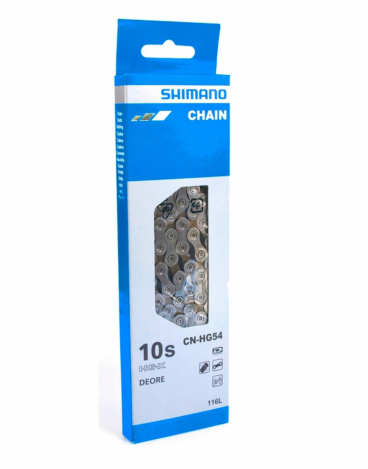 Цепь велосипедная 10 скоростей Shimano CN-HG 54 Deore 116 звеньев, пин в комплекте
