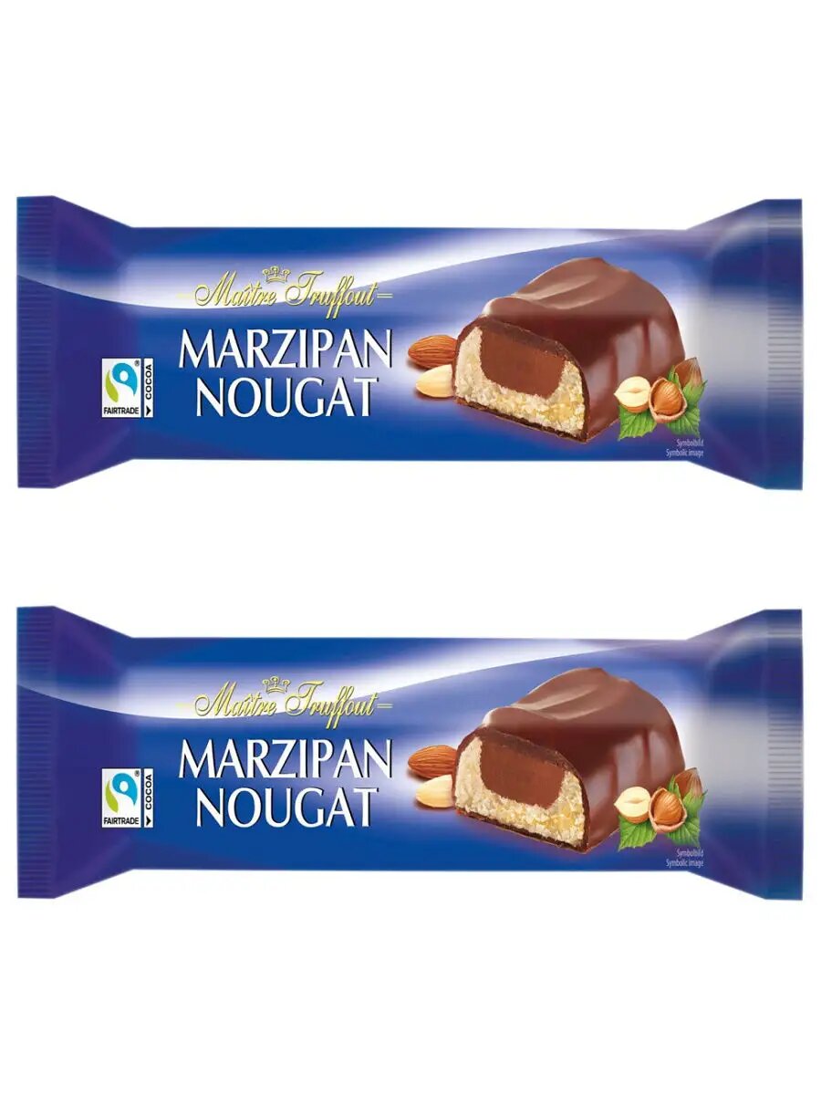 Батончик марципановый Maître Truffout с нугой и молочным шоколадом, 2шт по 75 г Германия