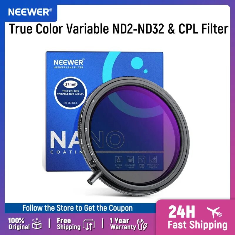 NEEWER Фильтры ND2 ND32 CPL 82mm, 2 шт