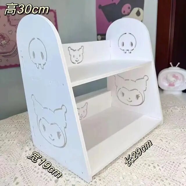 Стеллаж для хранения книг Sanrio Kawaii Cinnamon Roll Rack с рисунком Hello Kitty для студентов, многофункциональный настольный стеллаж для хранения книг для общежития и дома