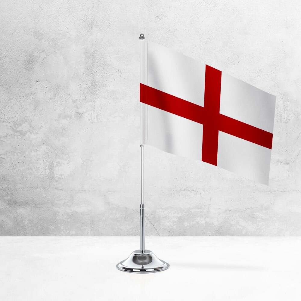 Настольный флаг Англии на металлической подставке под серебро