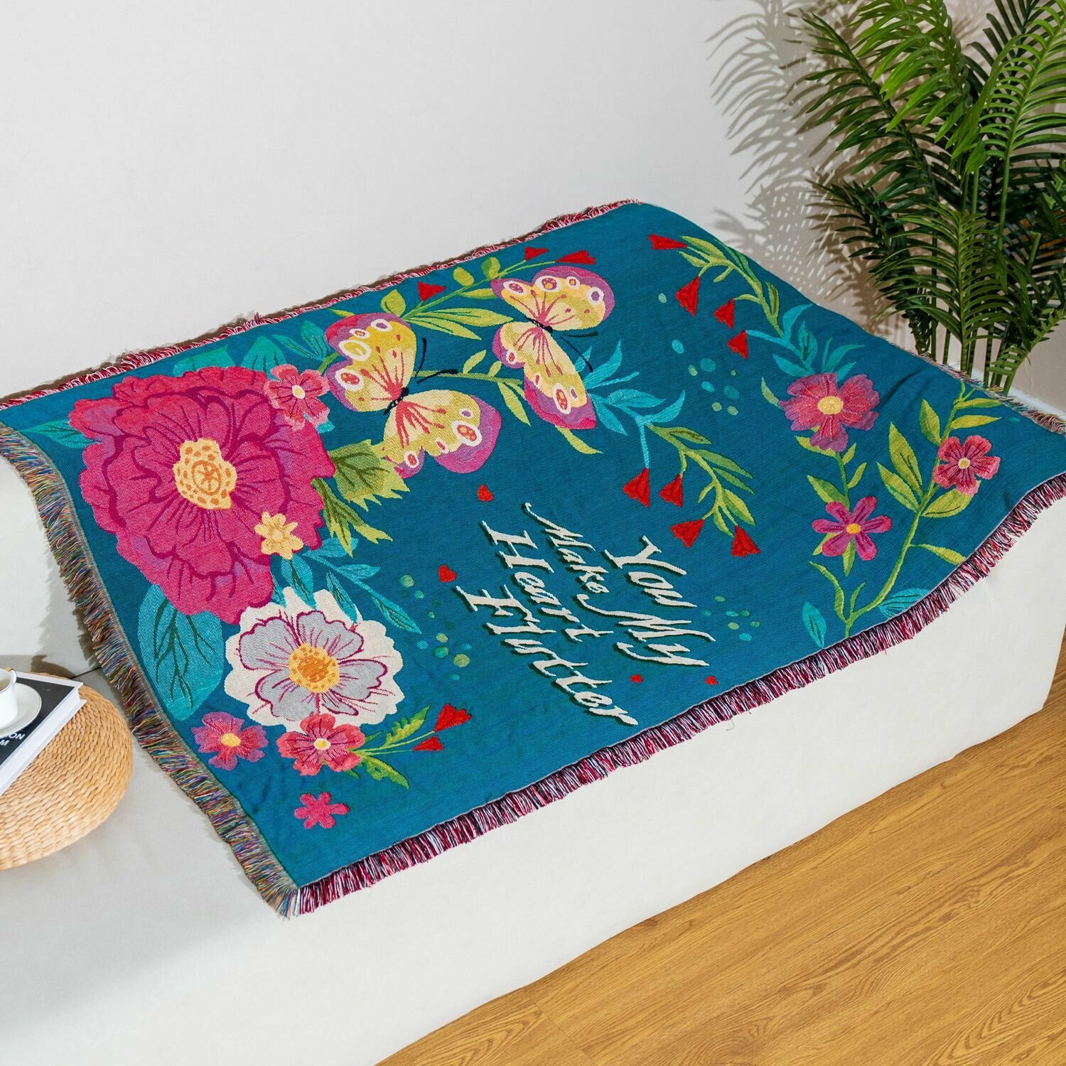 Красные цветы гобелен 100*150