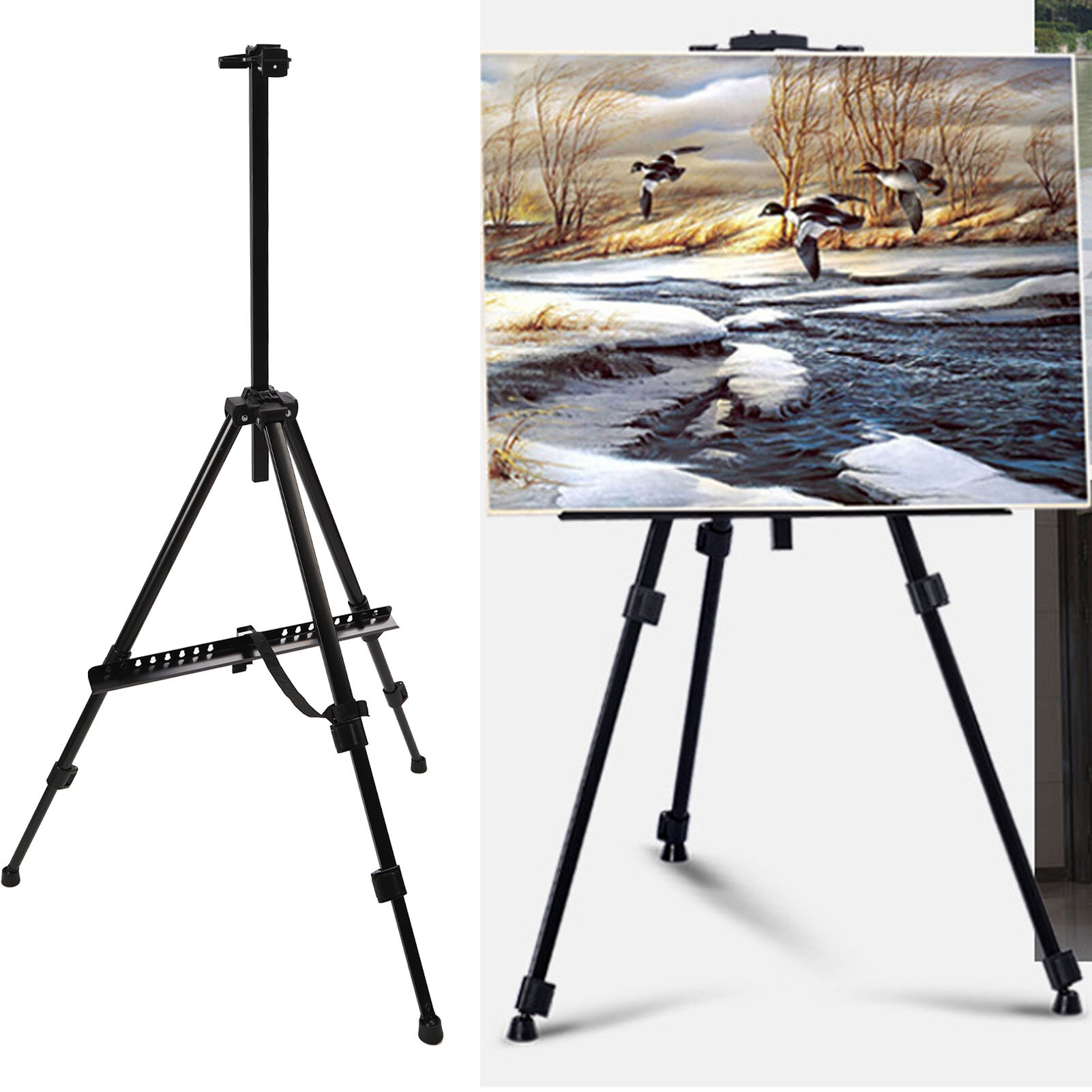 Подставка для мольберта художника, регулируемый складной штатив, мольберт для рисования, живопись, черный