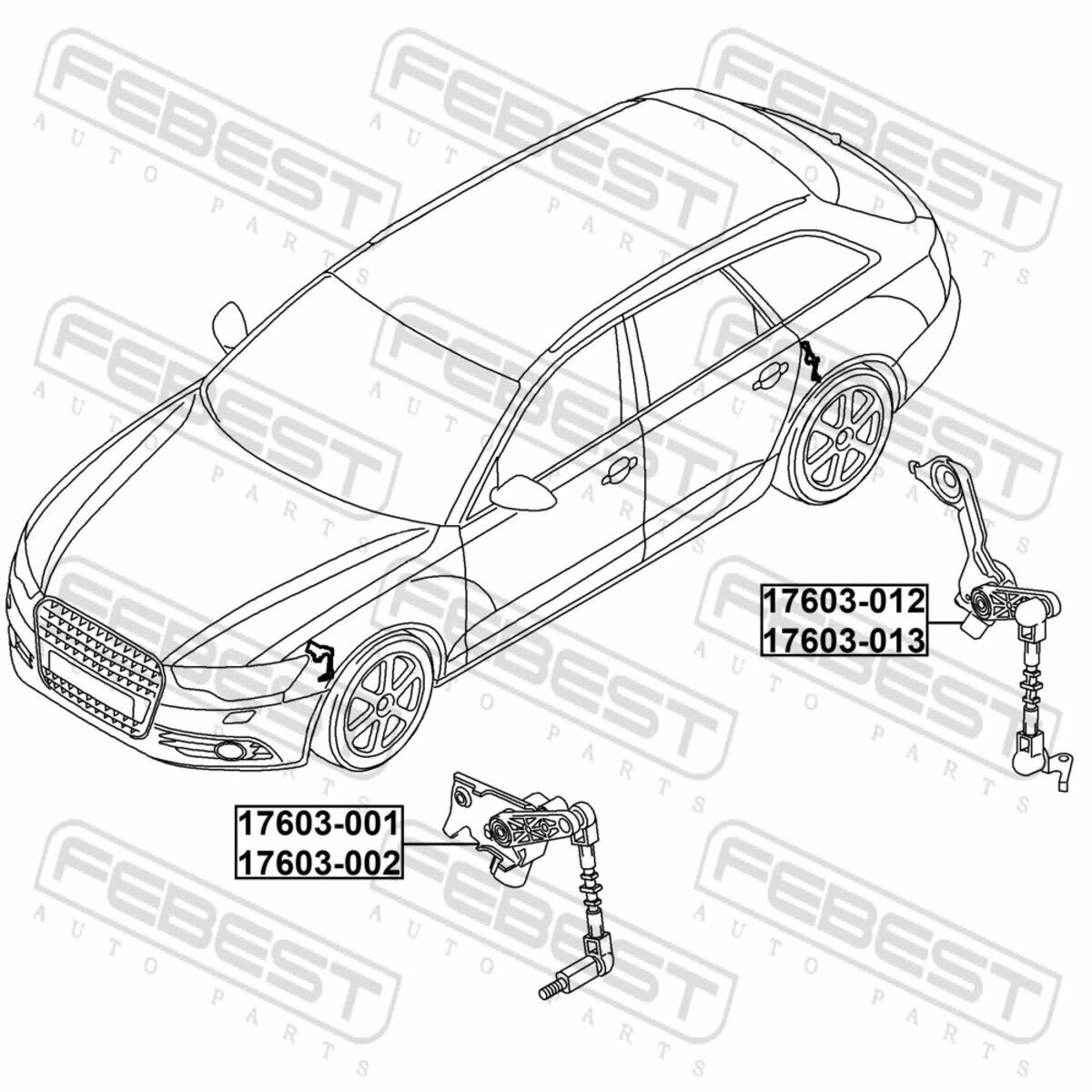 Датчик Положения Кузова Передний Правый (С Тягой)(Febest 17603-002)