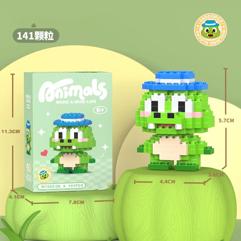 Конструктор Crocodile Animals 141 деталей, зеленый