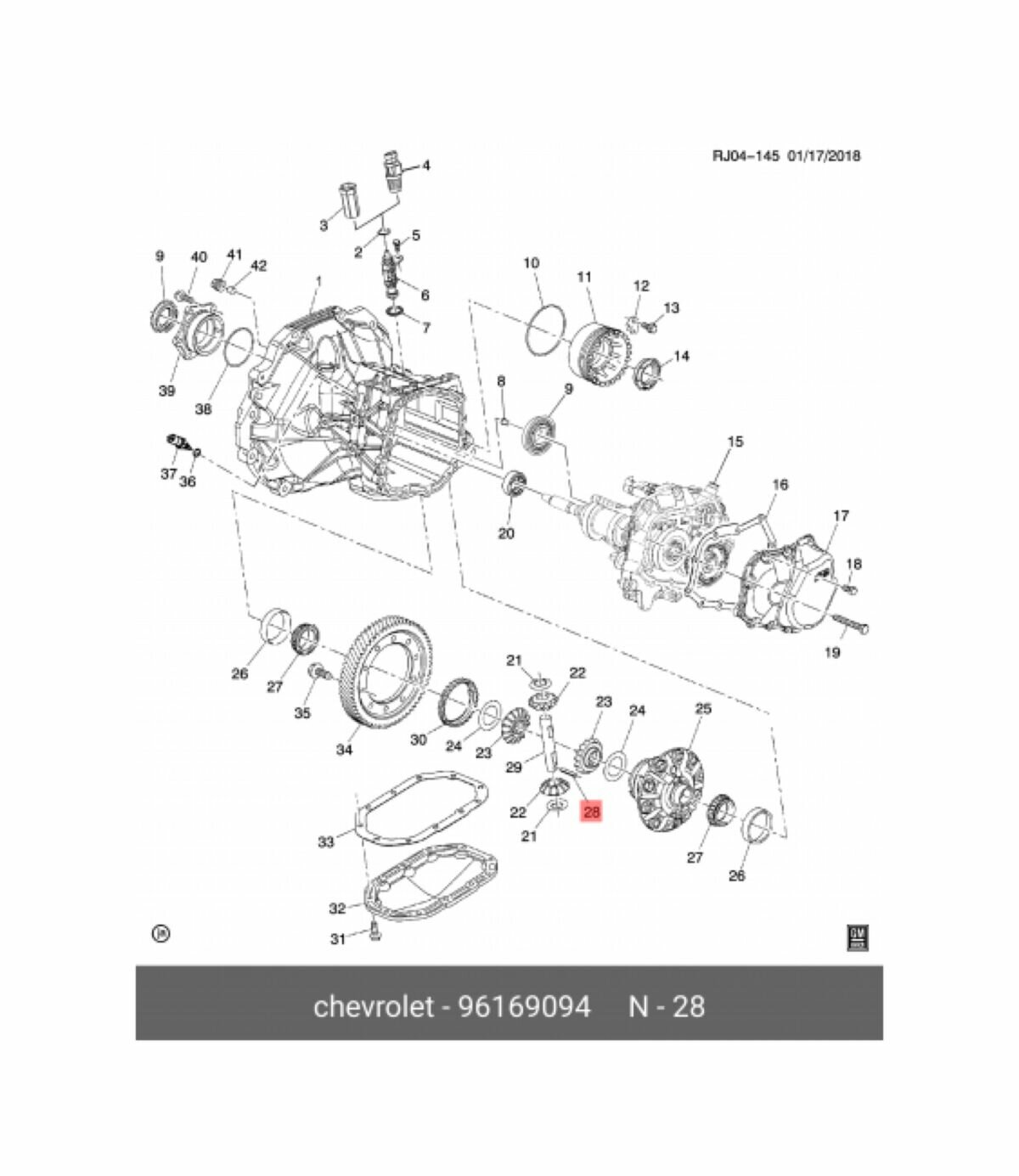 Палец Стопорный Оси Сателлитов Дифференциала [Org](Gm/Opel/Chevrolet 96169094)
