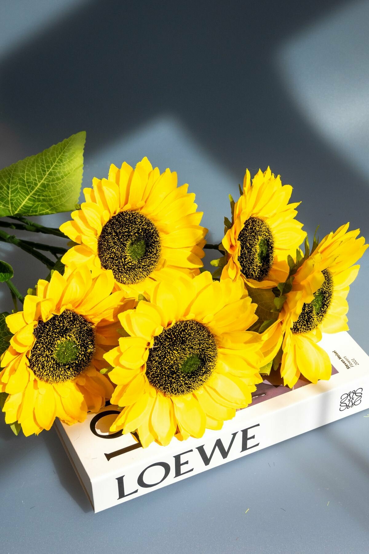 Искусственные цветы подсолнух одиночный 5 шт премиум серия 67см для декора и интерьера