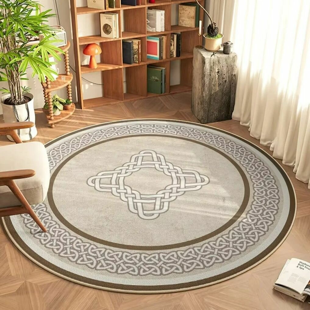 КоверКовер, 3D, круглый, для гостиной, дивана, латексная основа, полиэфирное волокно