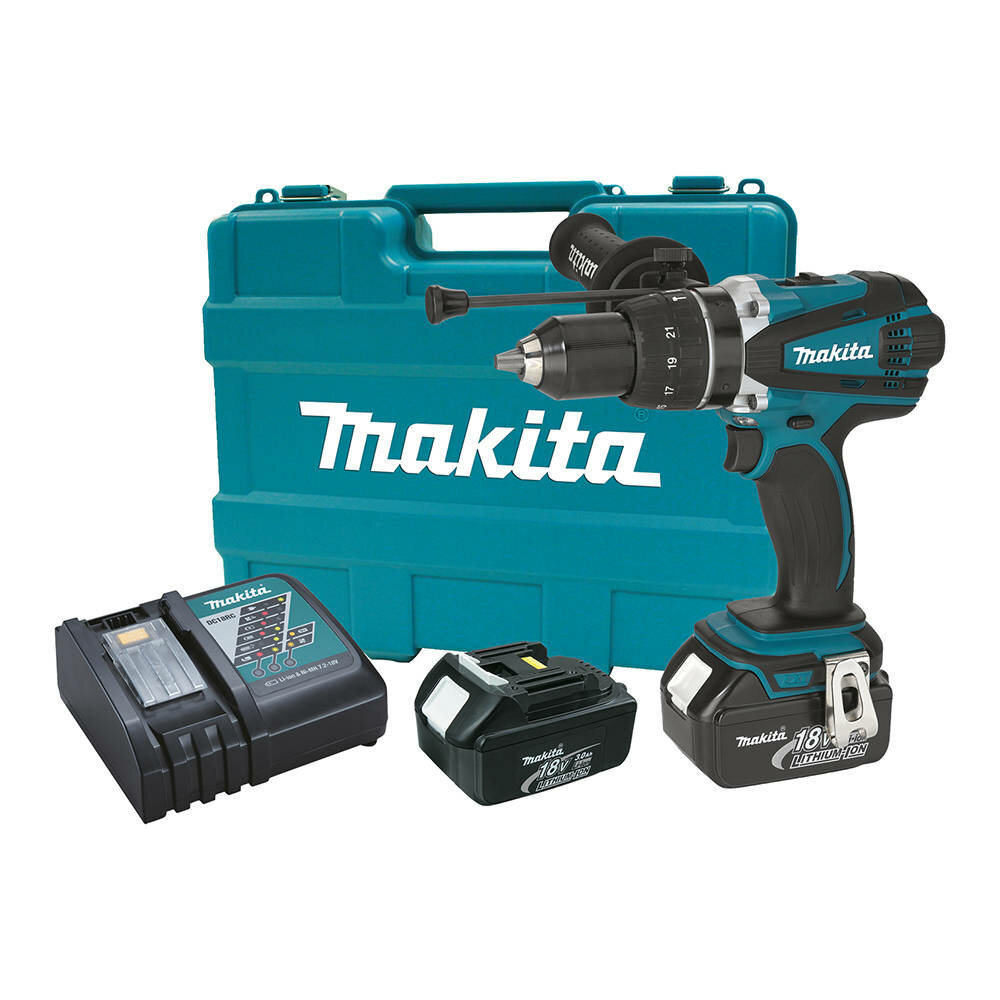 Дрель аккумуляторная ударная Makita LXT DHP458RME (DHP458RME) 18В 2х4Ач Li-Ion 2 АКБ и ЗУ