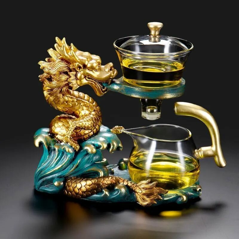 Стеклянный заварочный чайник 400 мл с магнитной колбой и подставкой животное для чайной церемонии дома