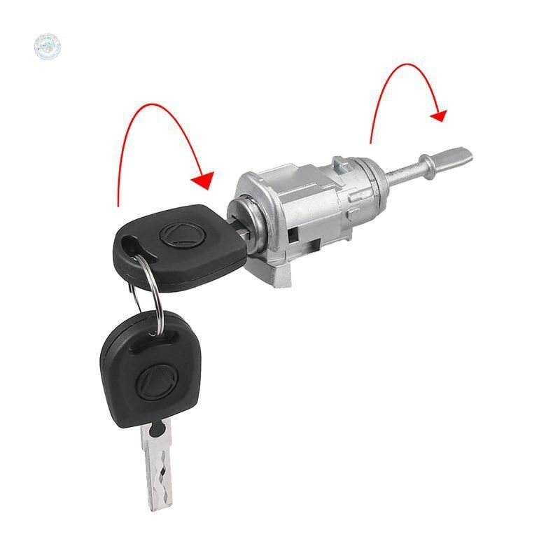 Цилиндр замка двери левый и правый комплект с ключами для Volkswagen Golf 4 и аналогичных моделей металл серебристый