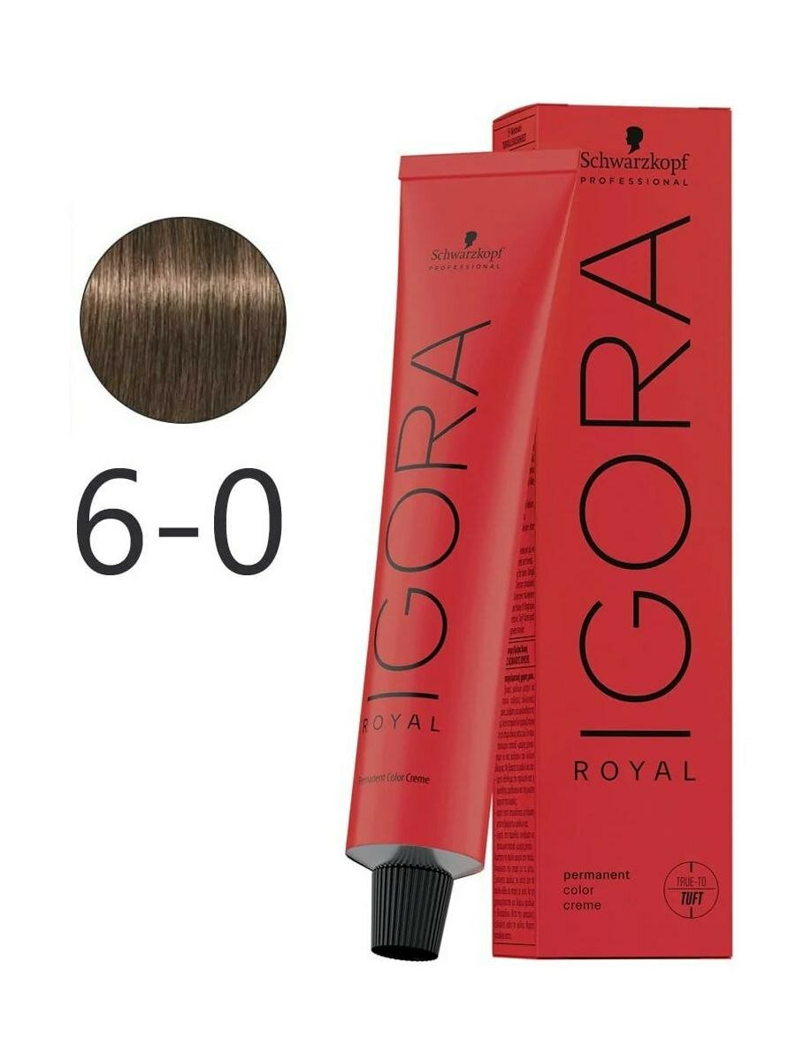 Краска для волос Schwarzkopf Igora Royal 6-0 темно-русый натуральный 60 мл