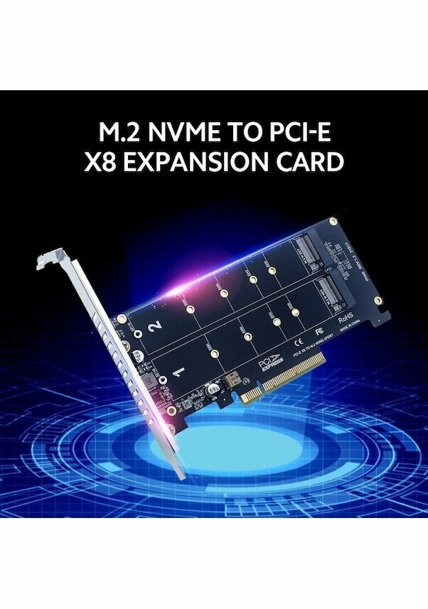 Поддержка двух M.2 M-key, плата адаптера PCI-e X8, плата расширения SSD 2230/2242/2260/2280/22110 M.2