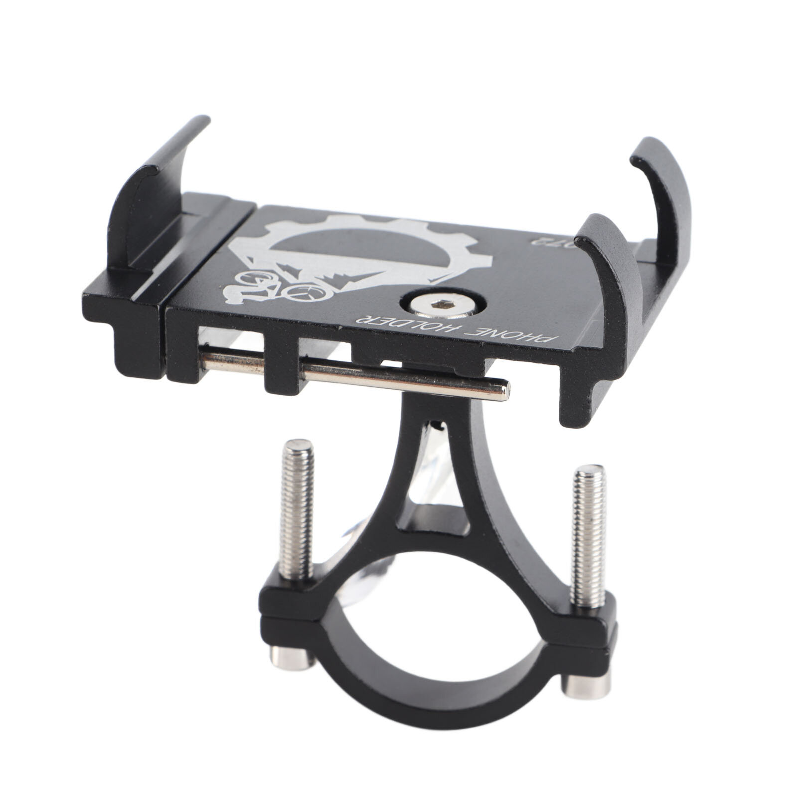 Bike Phone Mount High Hardness Black Aluminum Alloy Holder with Sponge Protection for Mountain Motorcycle