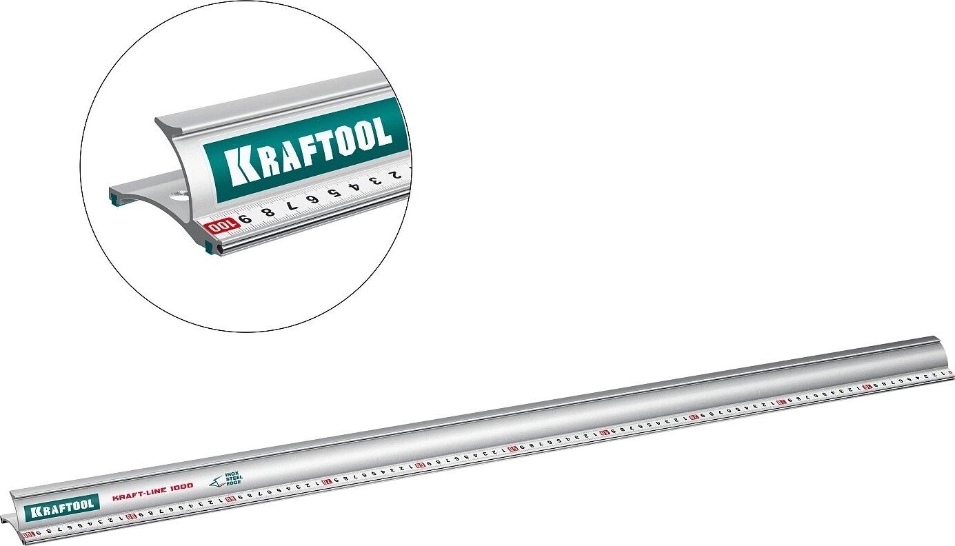 Усиленная алюминиевая линейка со стальной направляющей KRAFTOOL 34275-100