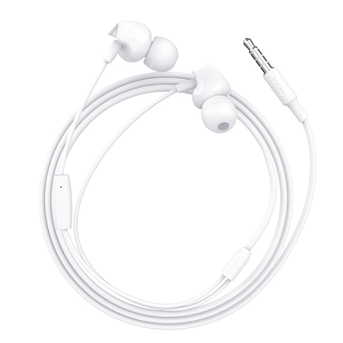 Проводные наушники M60 Perfect sound universal earphones with mic, hoco, белые