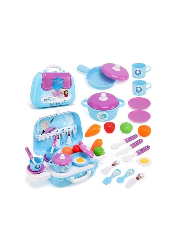 Детский игровой домик Janjon Star "Холодное сердце", игрушечный рюкзак для кухни 7305, синий, наборы для дома и кухни для девочек 4-6 лет