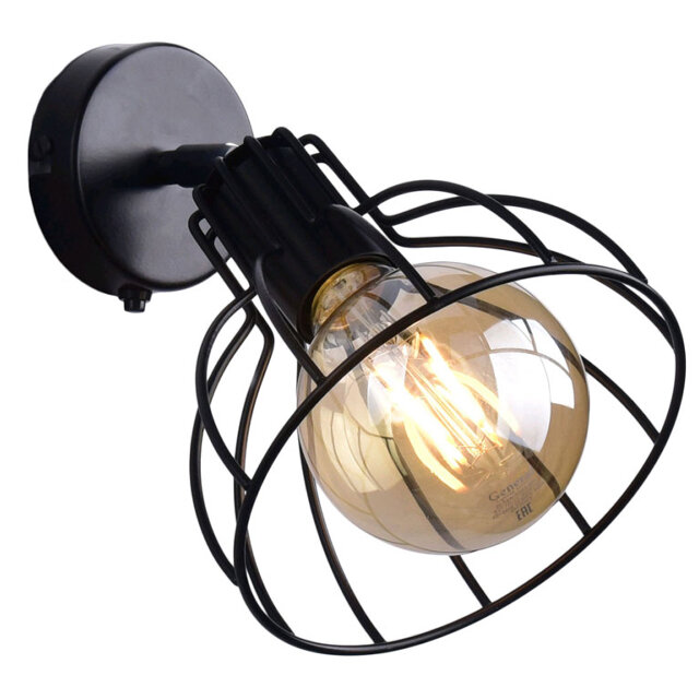 Россвет Нубия Бра настенная 1x60Вт E27 металл черныйстиль и функциональность