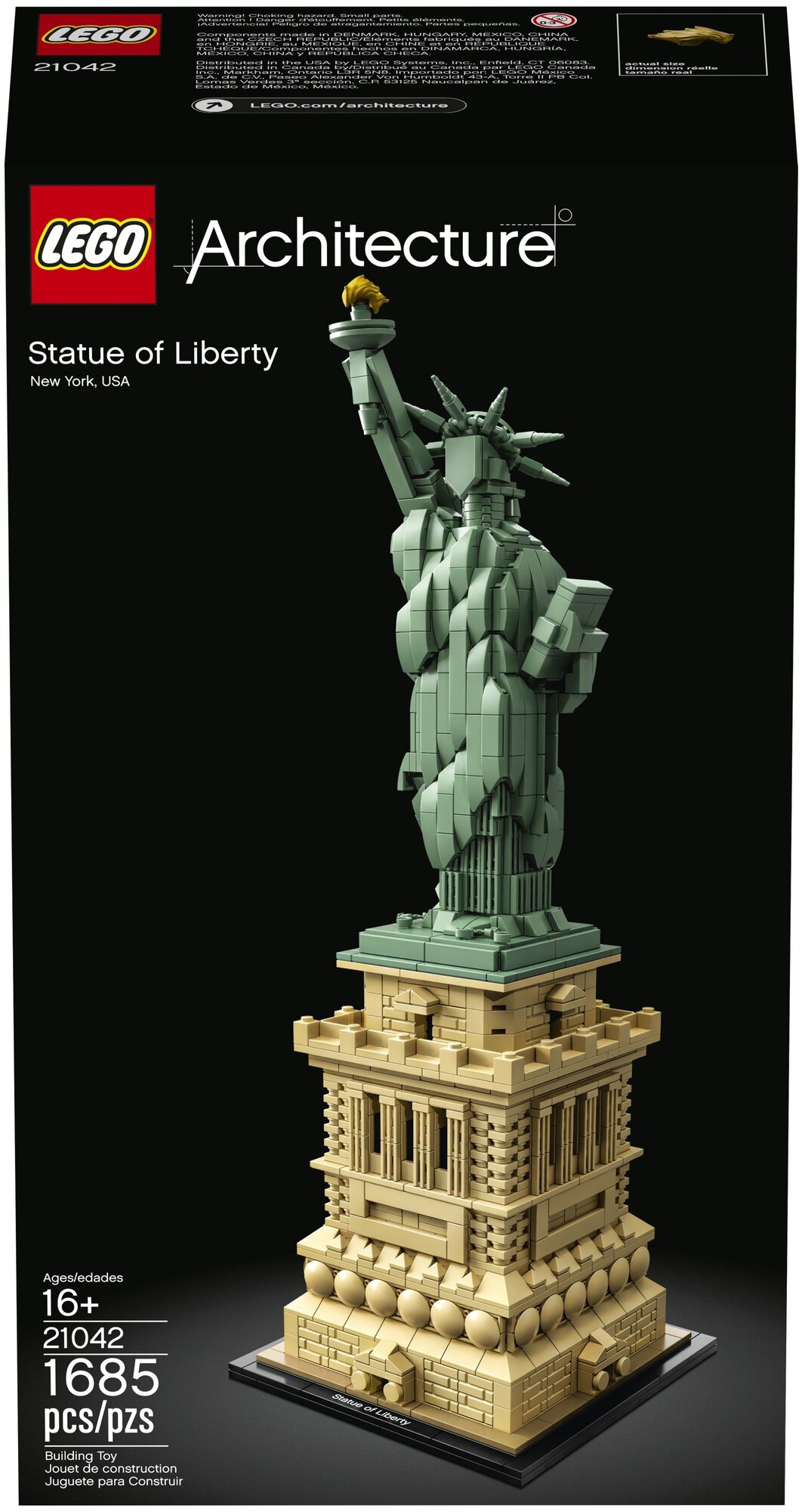 Конструктор LEGO Architecture 21042 "Статуя Свободы" Statue of Liberty, 1685 дет.
