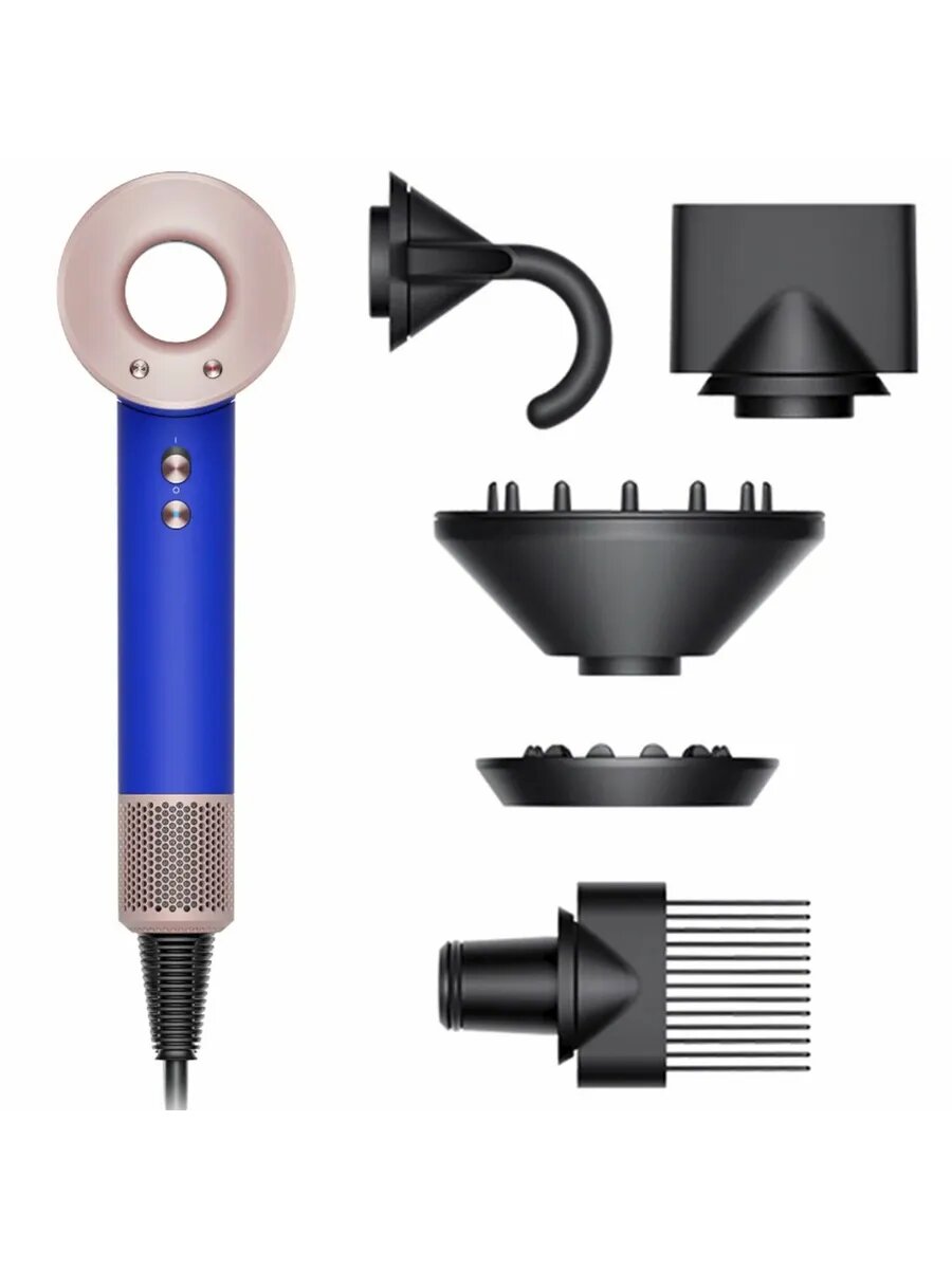 Фен Dyson Supersonic HD07 (Vinca blue и Rosé) с кожаным кейсом