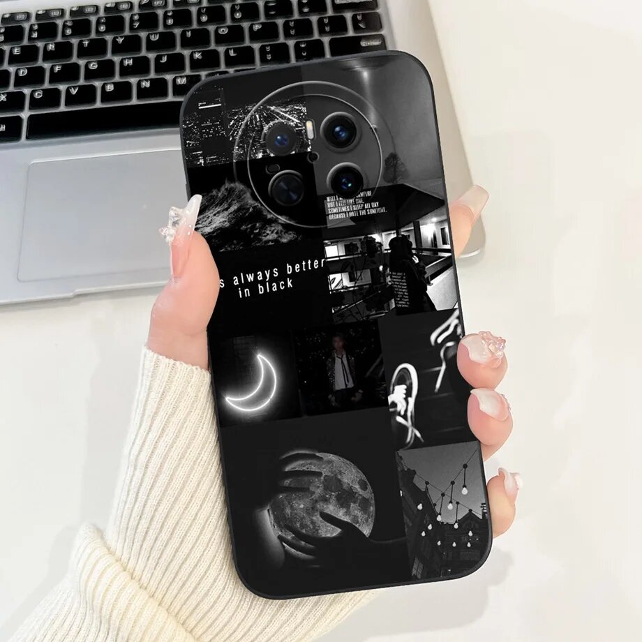 Для Huawei Mate 70 70Pro 70 Pro+ Mate 60 Pro 5G чехол Funda Мягкий силиконовый чехол Moon Night с художественным принтом Защита камеры