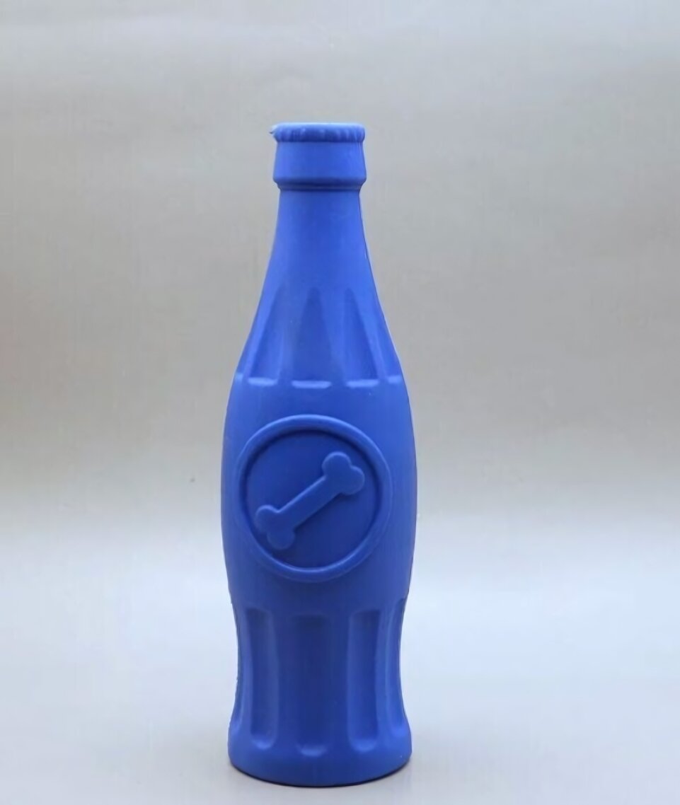Игрушка для собак "Бутылочка" с пищалкой, TPR, 17*4.7см, синий