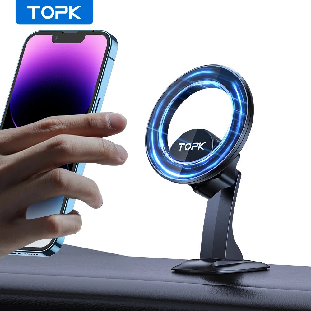 Автомобильный Держатель Телефона TOPK С Сильным Магнитным Универсальным Креплением MagSafe Для Высоких И Низких Температур