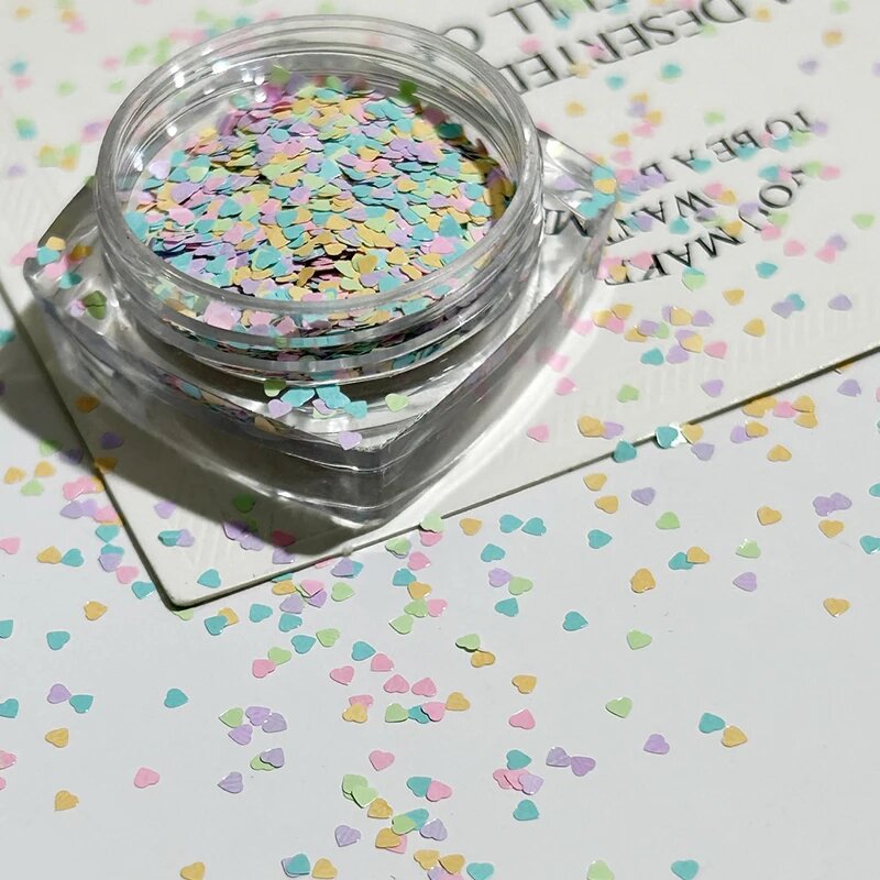 Блестки для ногтей сердце серебристые, LH-1mm(color)