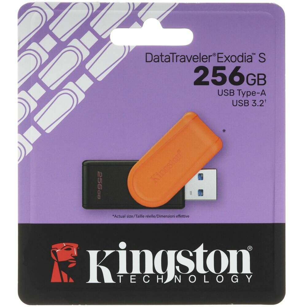 USB Flash накопитель 256GB Kingston DataTraveler Exodia (DTXS/256GB) USB 3.0 Оранжевый/Черный