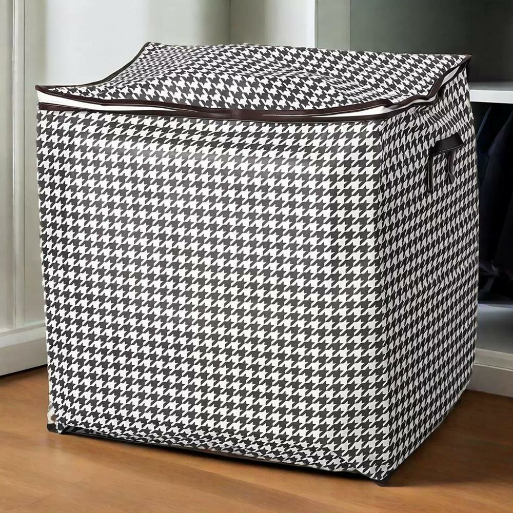 Сумка для хранения из нетканых материалов "Тысяча Птиц", 140л, черно-белая