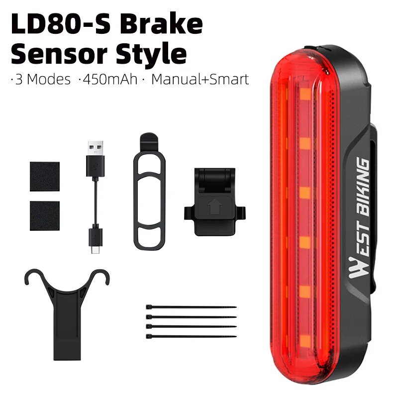 Задний фонарь West Biking YP0701363-364-365-366 Brake Sensor Style