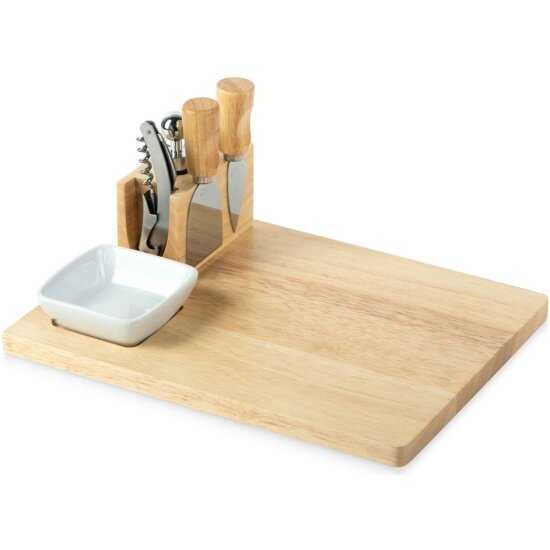 Набор для сыра и вина Eat&bite Save time 7 предметов, со съемной подставкой, натуральный/серебристый (825927)