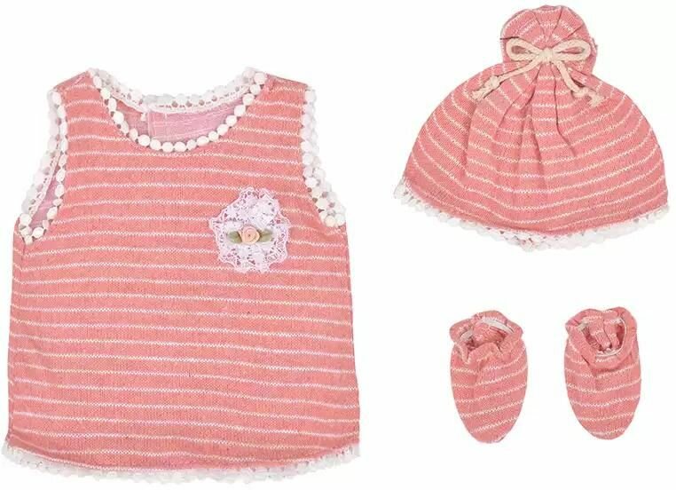 Одежда для пупса Oubaoloon майка, шапочка, пинетки, 40-45 см