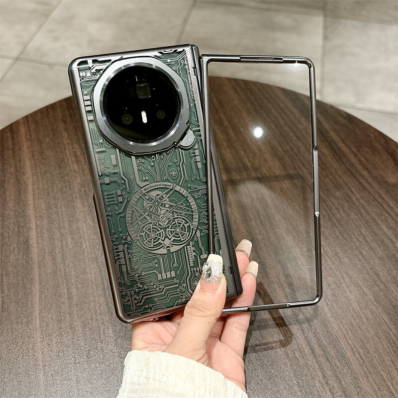 Чехол для Honor Magic V3 / Хонор Мэджик V3, полупрозрачный,360° Полная защита, чехол-кардиомонитор, поликарбонат (PC), защита камеры, ударопрочный, усиленные углы, soft touch, держатель поп-сокет, Honor,