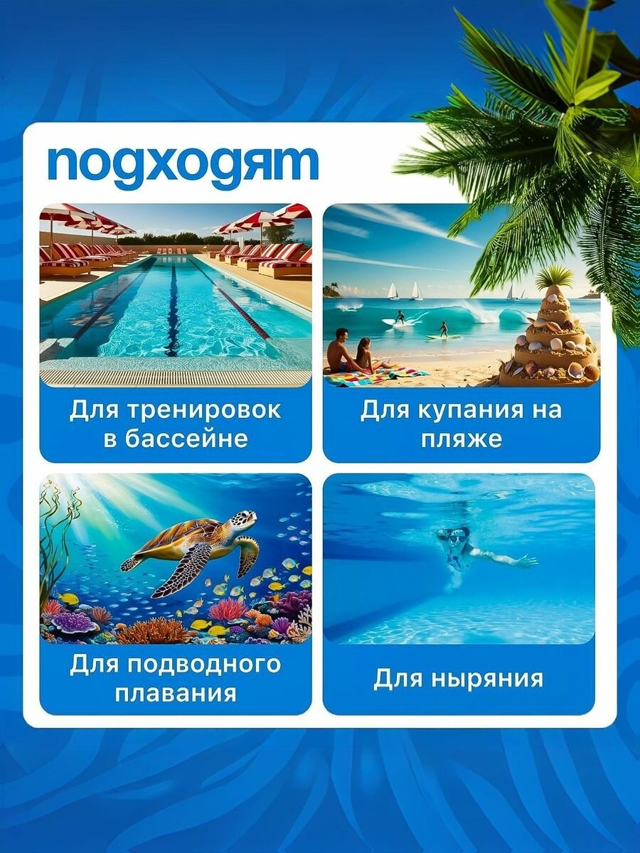 Зажим для носа для плавания черный, беруши для плавания, набор — фото 1