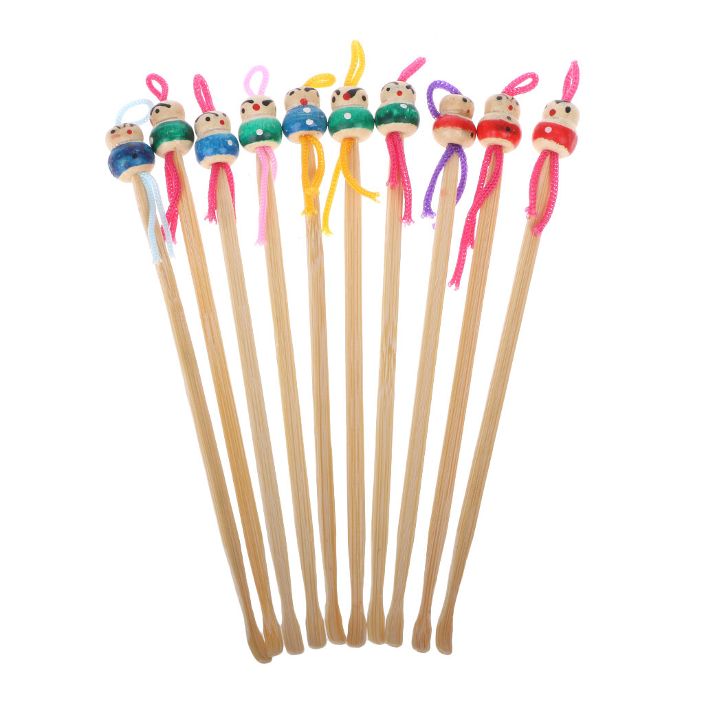 10шт Бамбуковый Очиститель Ушей Ear Pick Ушная Ложка Для Удаления Ушной Серы Earpick Инструмент для Чистки Ушей Подвесной Инструмент для Уха Взрослого Ребенка