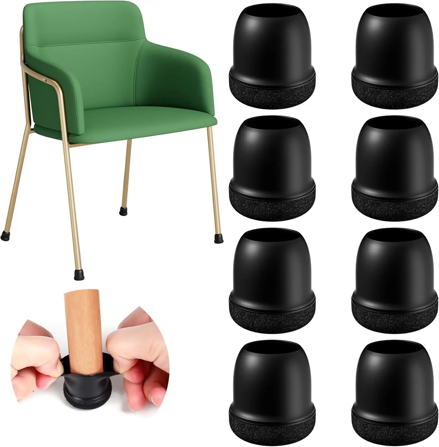 8 шт, защитные накладки на пол для ножек стула, противоскользящие 360° ° Силиконовые M(20-25mm)