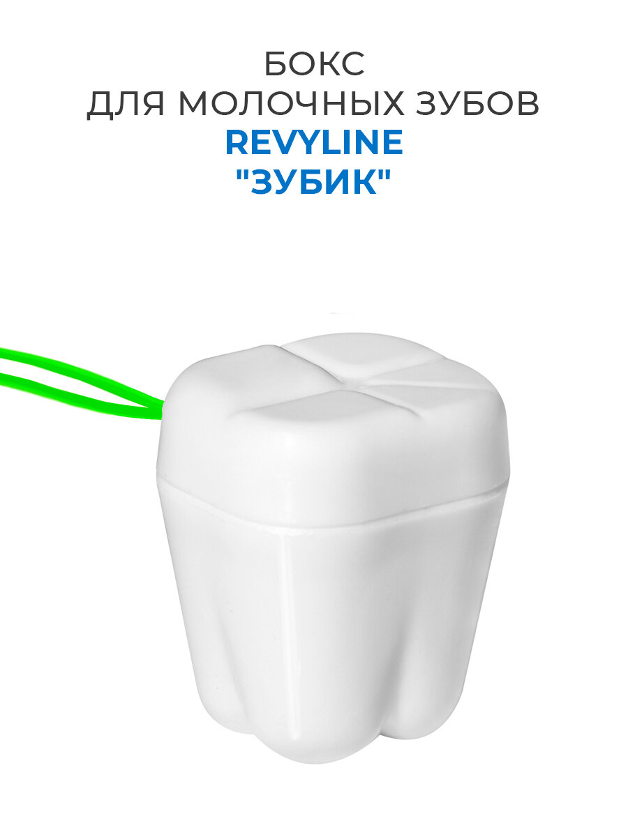 Бокс для молочных зубов Revyline "Зубик" QT-122, салатовый, 1 шт.
